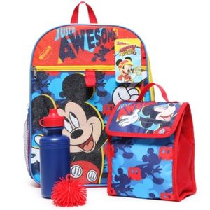 Disney | Accessories | Disney Mickey Mouse 5 Piece Backpack Set | Poshmark